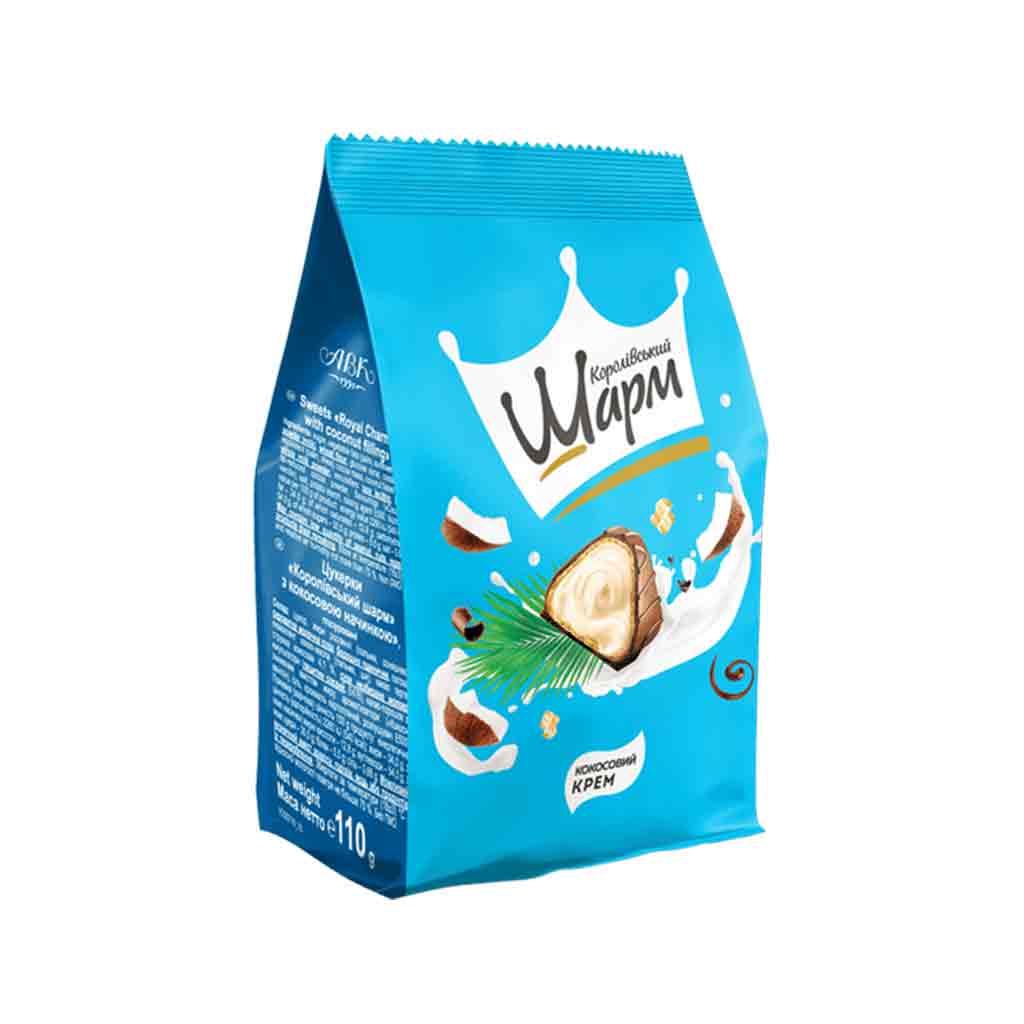 ویفر شکلاتی اکراینی واپم ABK Wapm Charm Coconut با مغز کرم نارگیلی 110 گرم - بیزدن آل